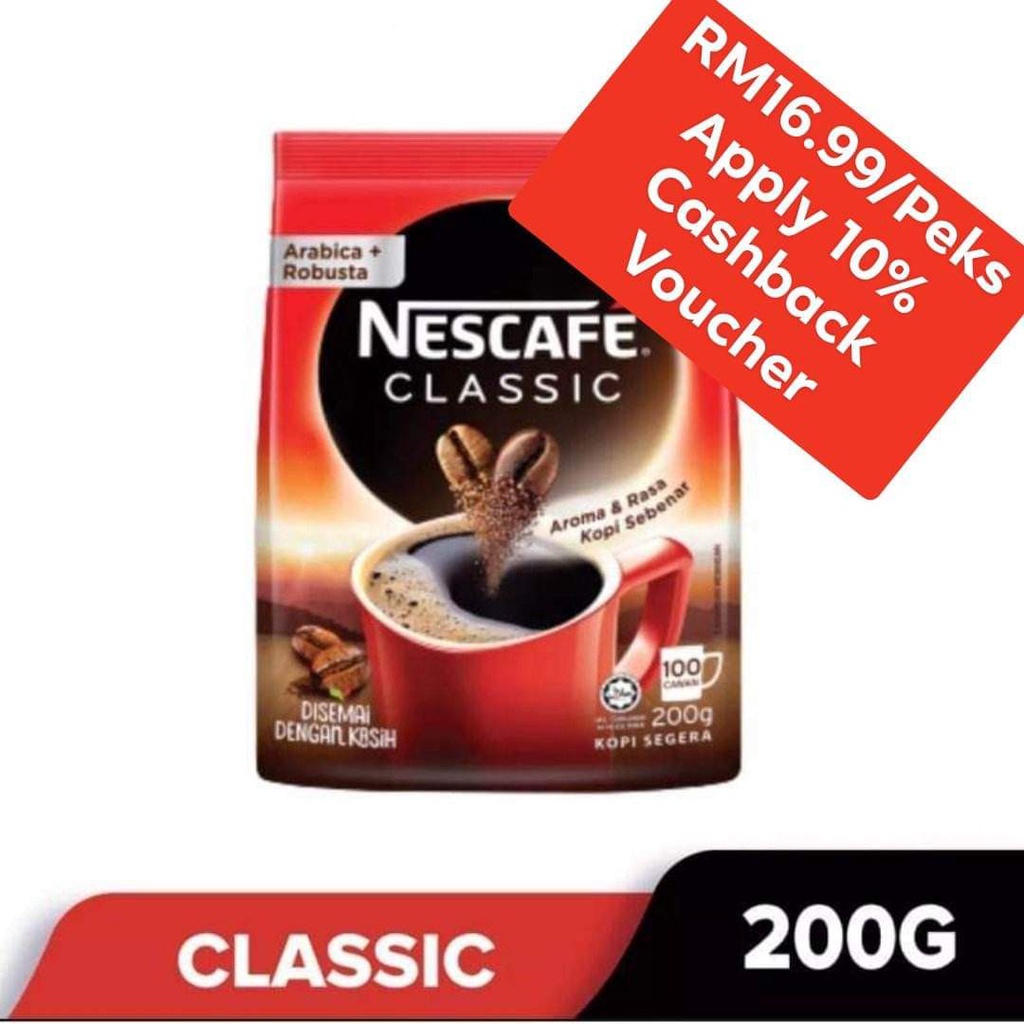 Nescafe 200g Classic Instant Coffee Refill Pack | Shopee Malaysia