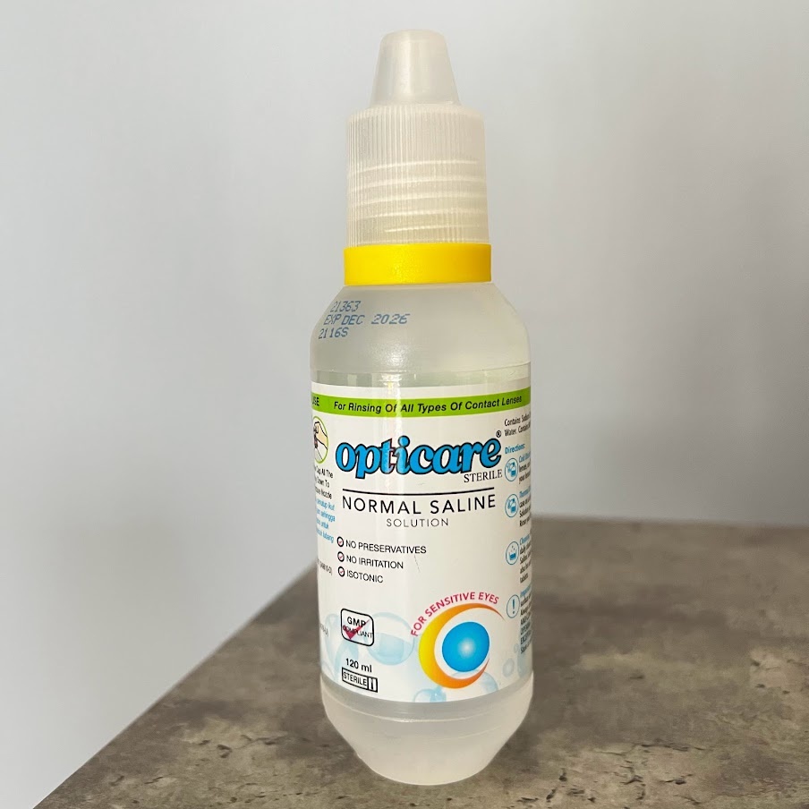 OPTICARE Sterile Normal Saline Solution For Contact Lens (120ml / 500ml ...