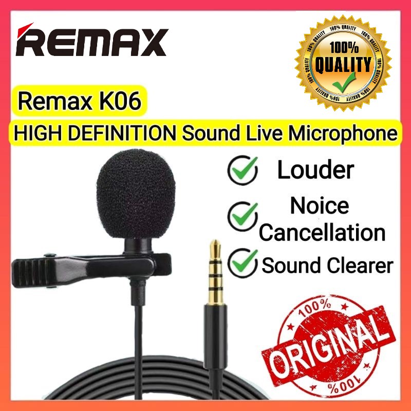 Remax K06 HIGH DEFINITION Sound Live Microphone Mini Microphone Clip ...