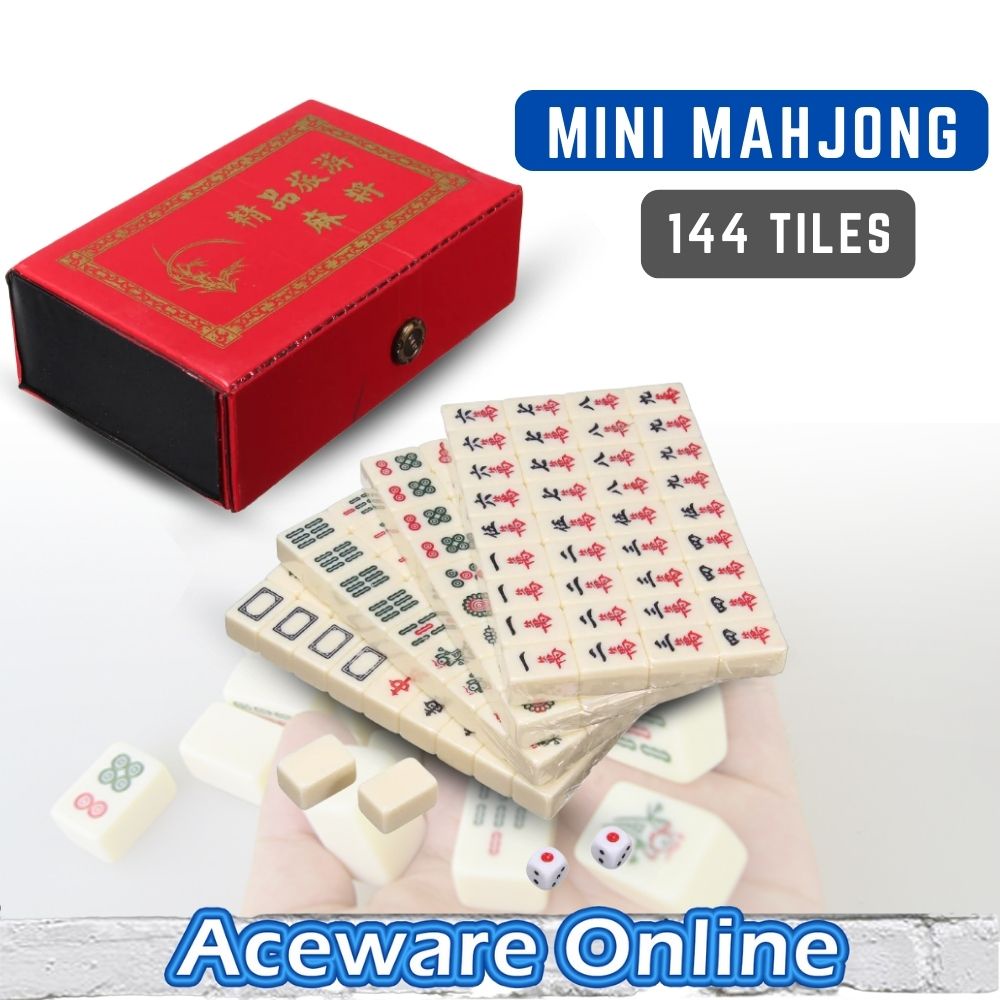 Mini MAHJONG 4人麻将 迷你 4 PLAYERS MAHJONG Travel Game 144PCS Mahjong Set ...