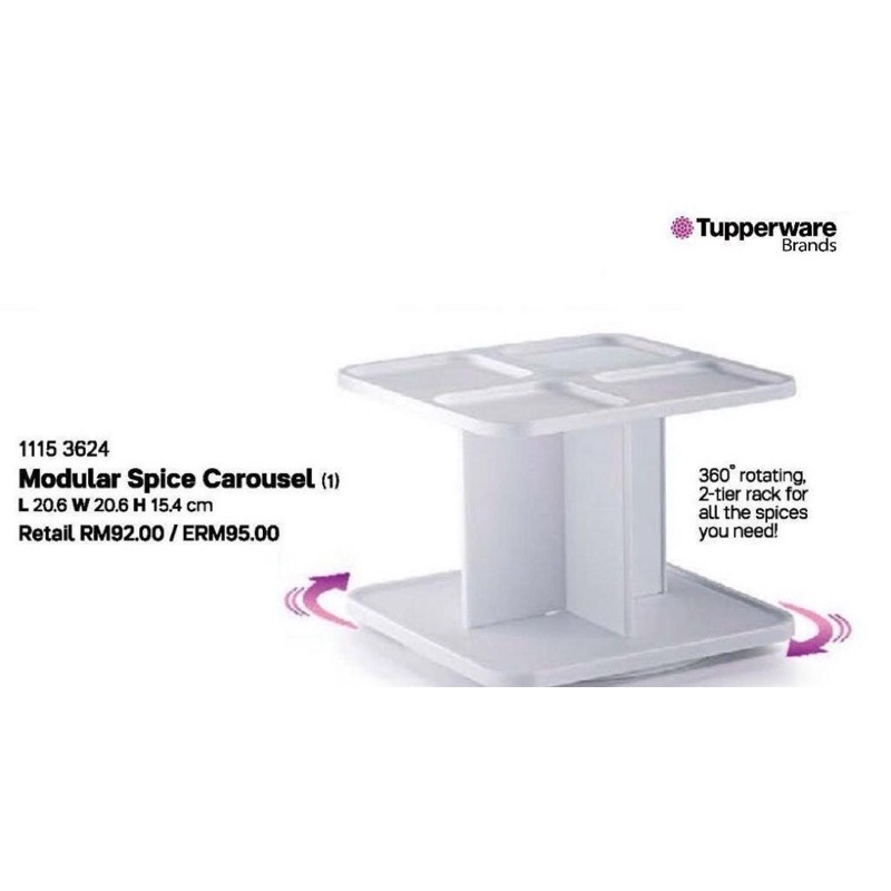 READY STOCK!!! TUPPERWARE MODULAR SPICE CAROUSEL (RAK REMPAH) | Shopee ...
