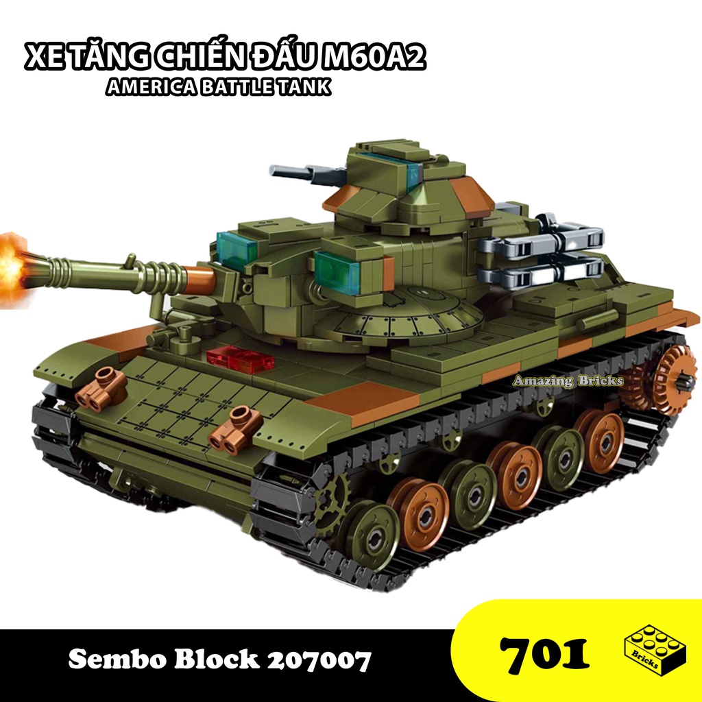 US Tank M60A2 Assembly Toy, Sembo Block 207007 M46 Tank Transformation Form, Smart Puzzle [701 ...