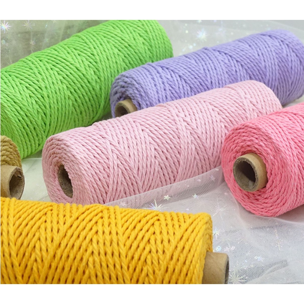 2mm Crochet Cotton Cord Macrame Rope 2mm彩色编织棉线 100m | Shopee Malaysia