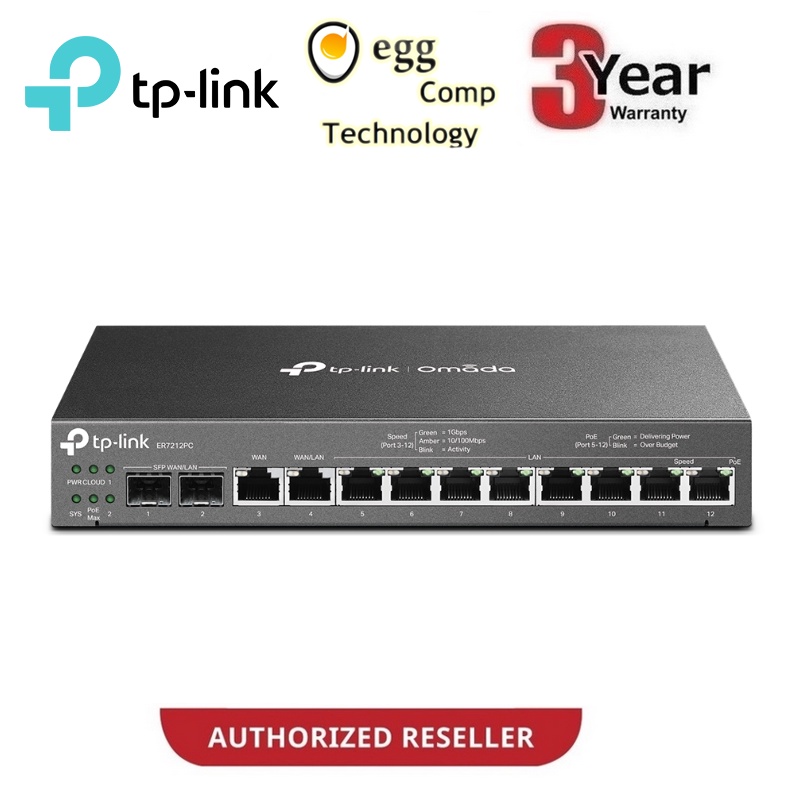 TP-LINK ER7212PC OMADA GIGABIT VPN ROUTER WITH POE+ PORTS AND ...