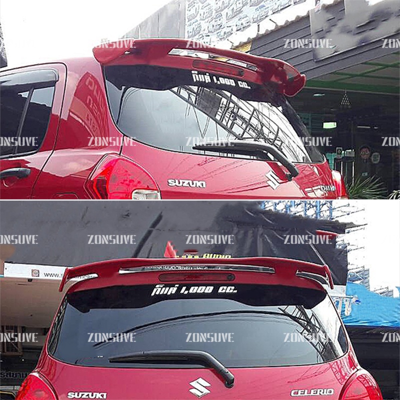 Use For Suzuki Celerio Spoiler ABS Plastic Carbon Fiber Look Hatchback ...