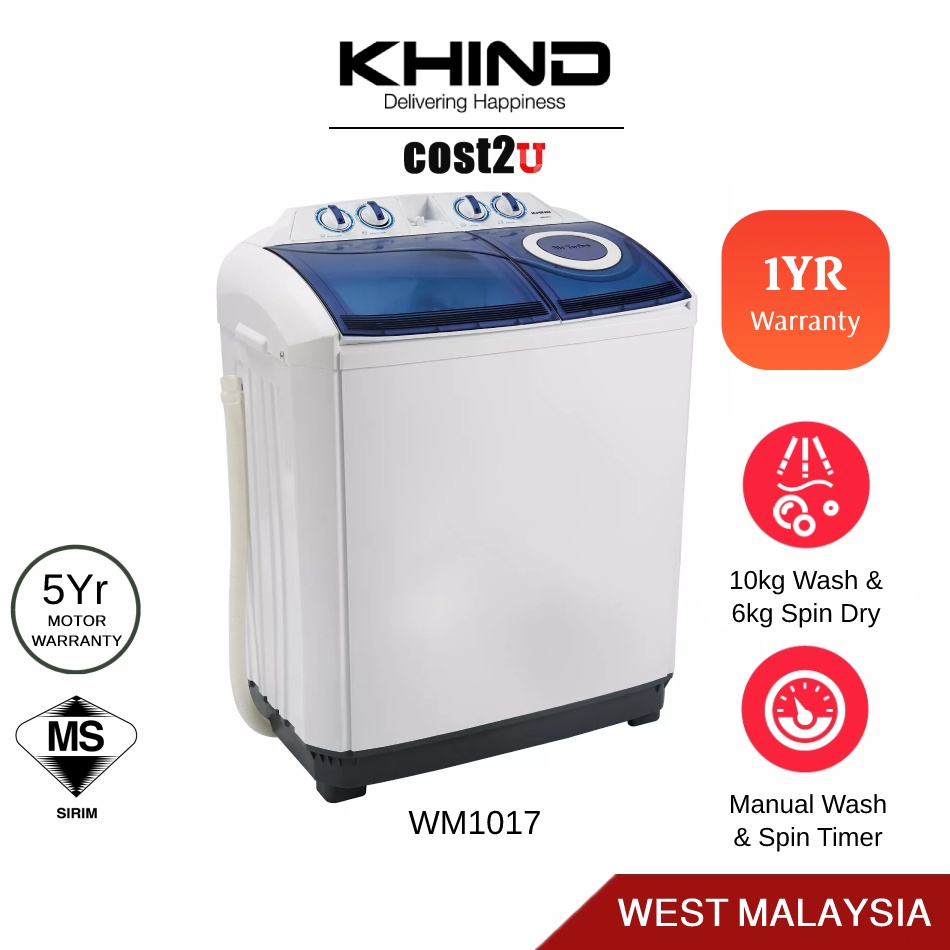 Khind 10kg Semi Auto Washing Machine | WM1017 (Mesin Cuci Washer Mesin ...