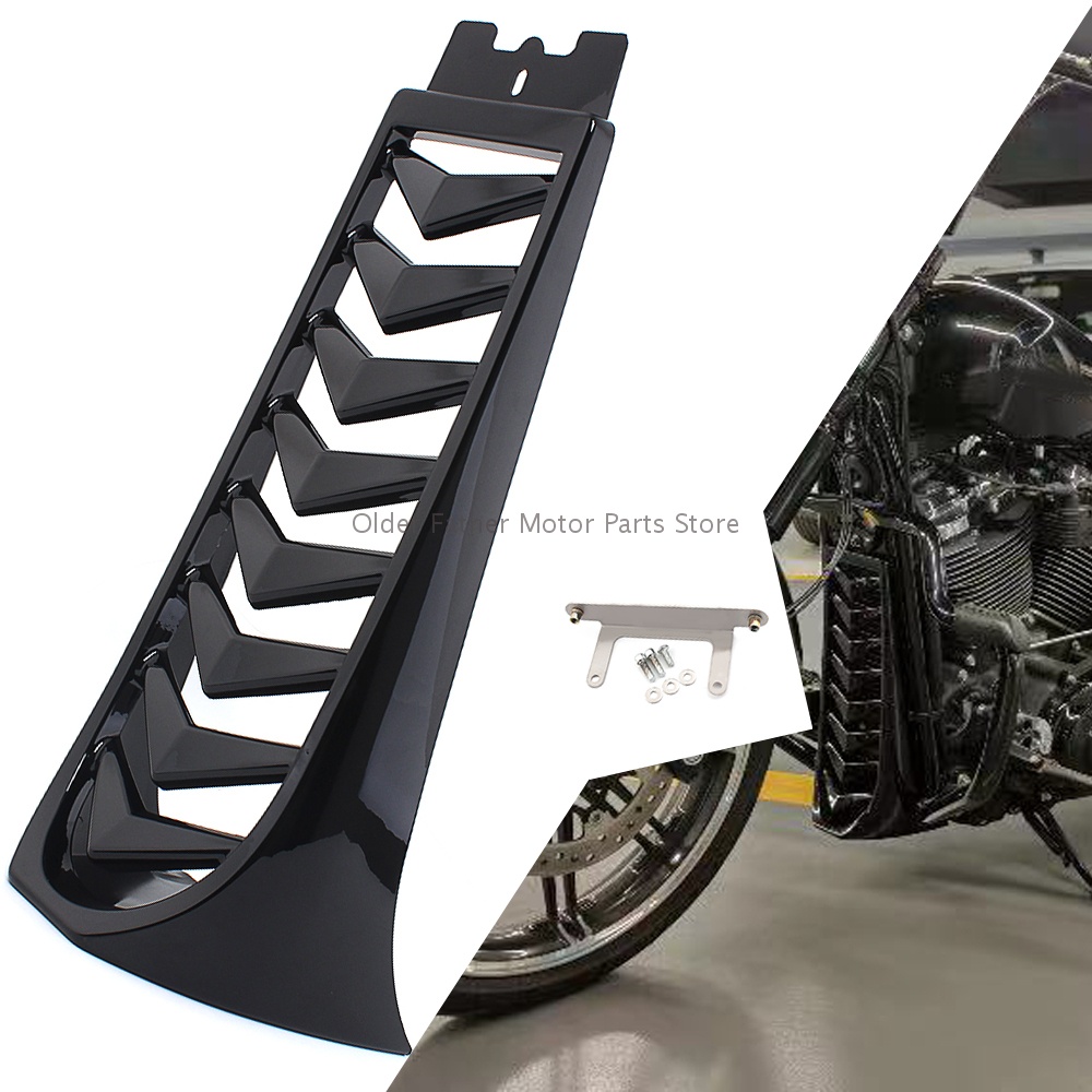 Gloss black motorcycle cooling spoiler moto Front Chin Spoiler Radiator ...