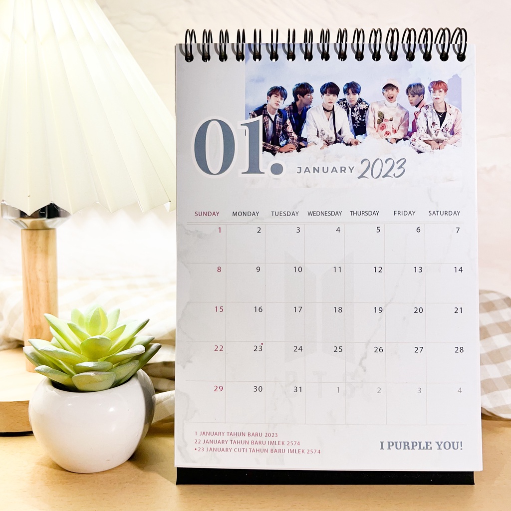 Bts Kpop Premium Aesthetic Desk Calendar 2024 | Shopee Malaysia