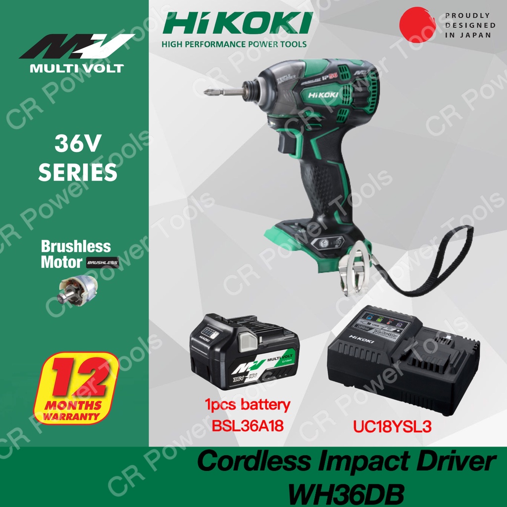 HIKOKI 36V CORDLESS IMPACT DRIVER WH36DB (1 PCS BATTERY) | Shopee Malaysia
