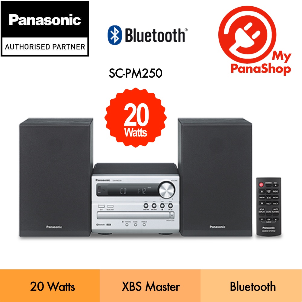 Panasonic CD USB Micro Hi-Fi System ( 20w ) SC-PM250GSXS / SC-PM250 ...