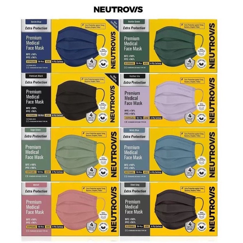 NEUTROVIS MEDICAL PREMIUM MASK 3Ply Medical Face Mask by NEUTROVIS 4PLY ...