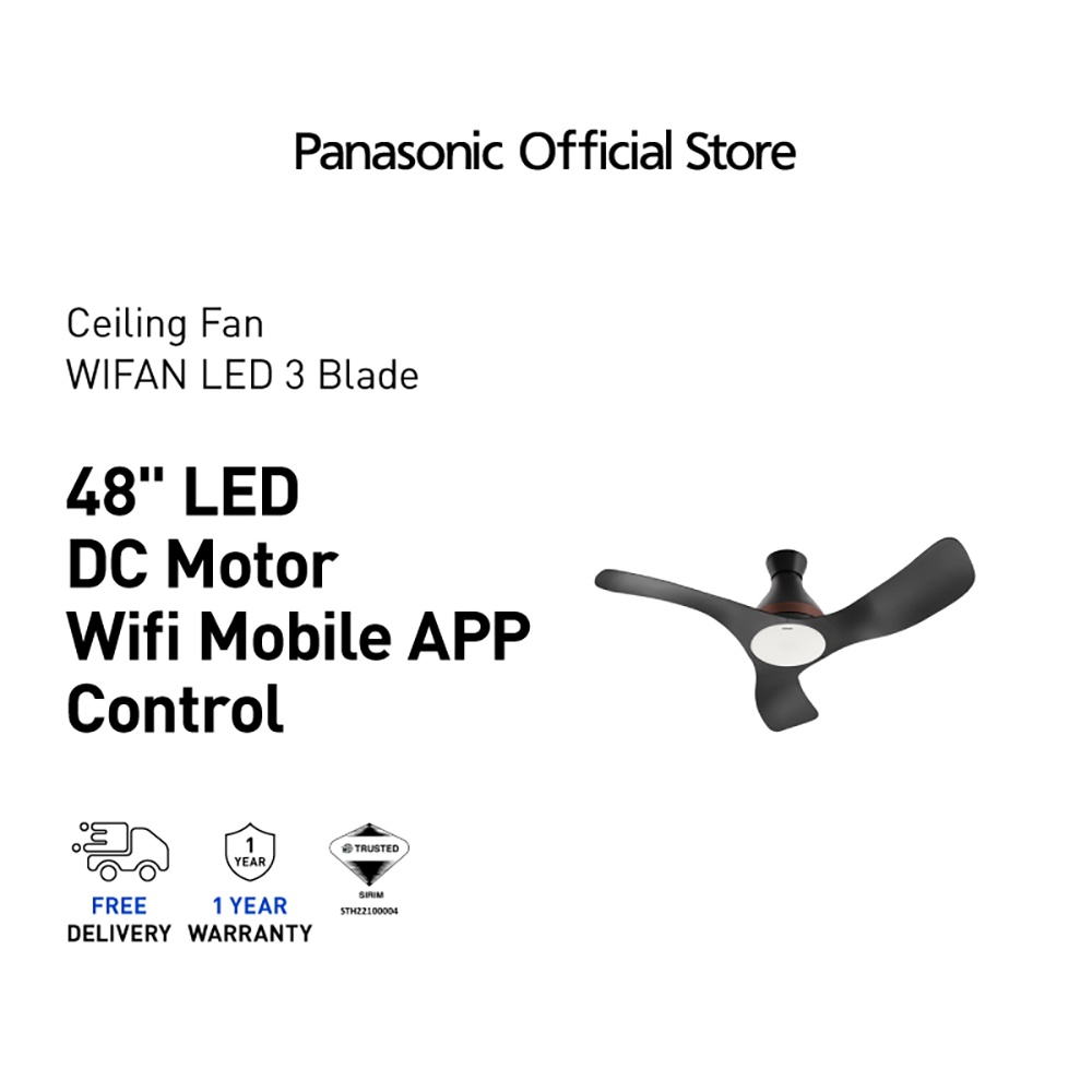 Panasonic F-M12GC Ceiling Fan Yuragi WiFi 3 Blade LED Light WiFi ...