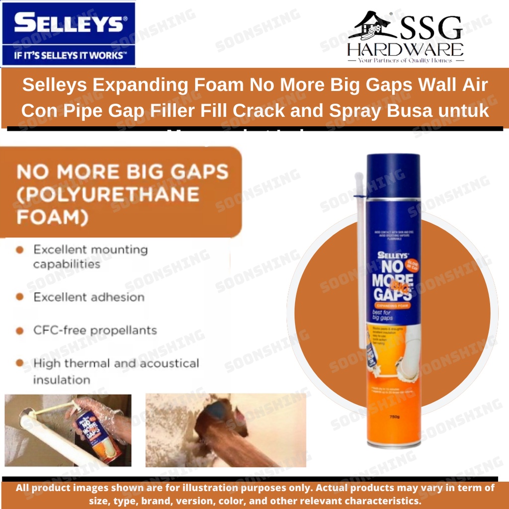 Selleys Expanding Foam No More Big Gaps Wall Air Con Pipe Gap Filler ...