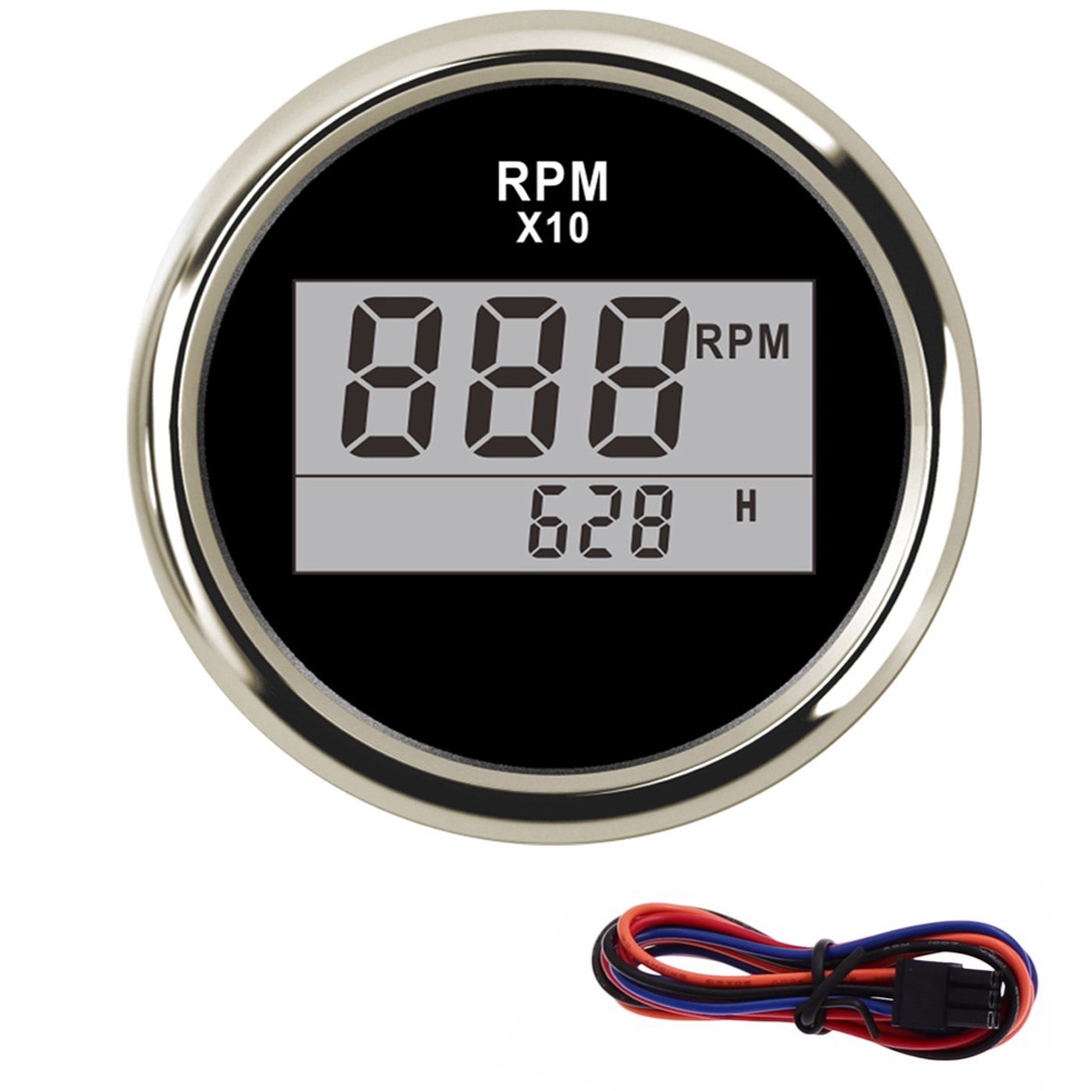 52 mm Engine Tachometer 0~9990 RPM Display Digital Tachometer for Car ...