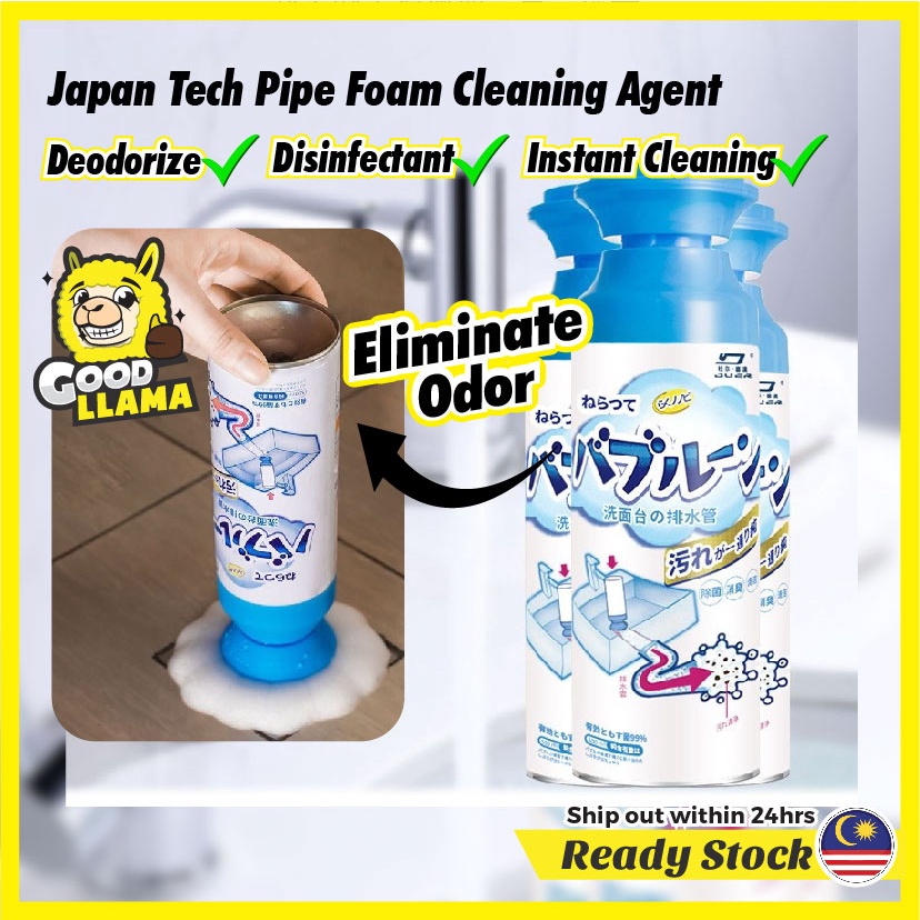 Japan Tech Drain Pipe Cleaner Spray Foam AntiBacterial Bubble Kitchen ...
