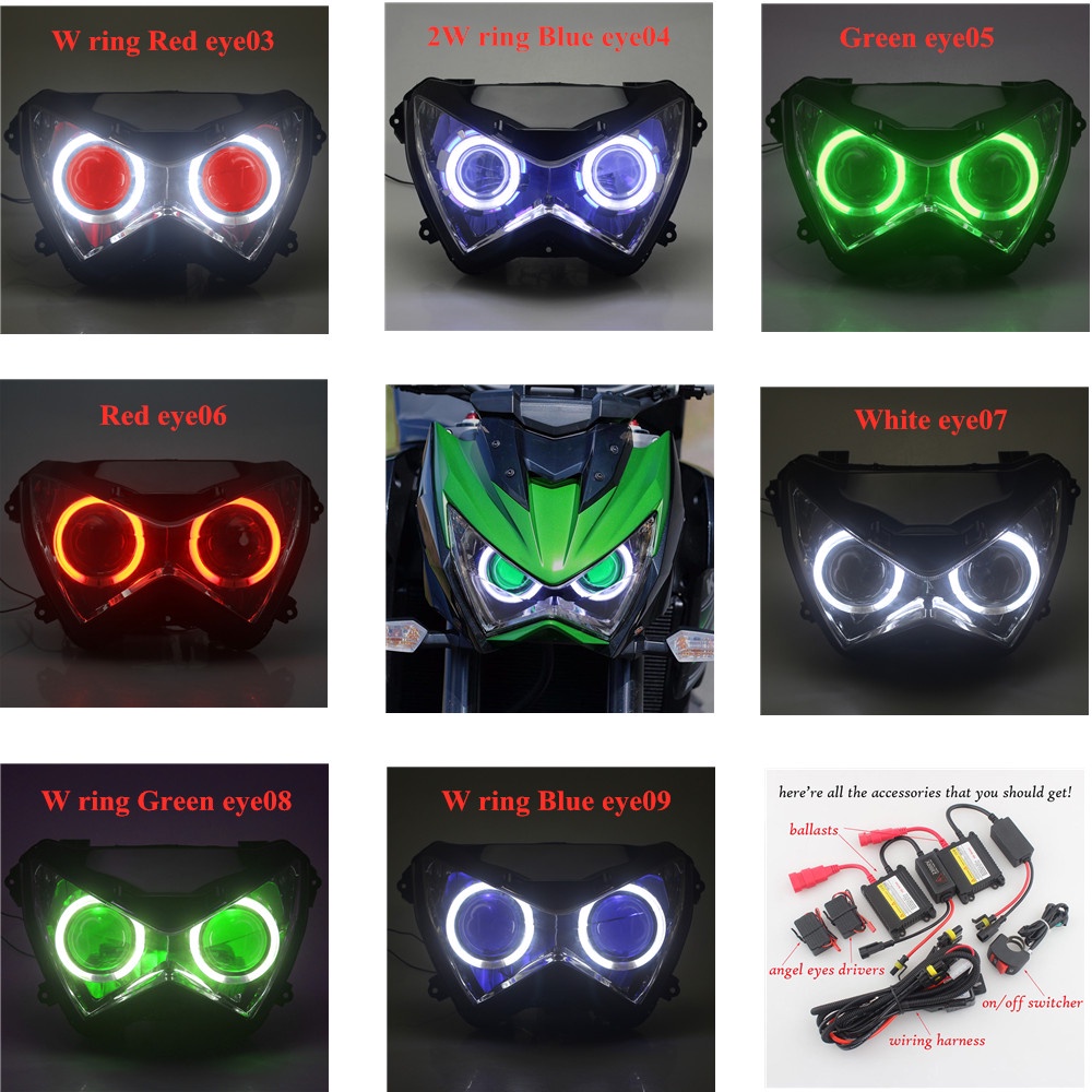 Motorcycle 12V LED Headlights For Kawasaki Z800 Z250 Z300 2013-2017 ...
