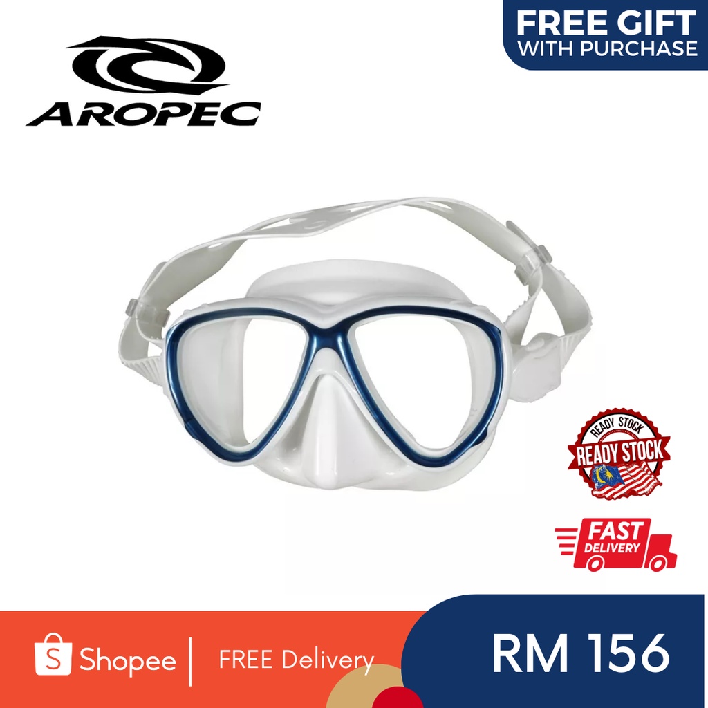 🔥Ready Stock Malaysia🔥 Aropec Helcyra Mask - White/Blue For Scuba ...