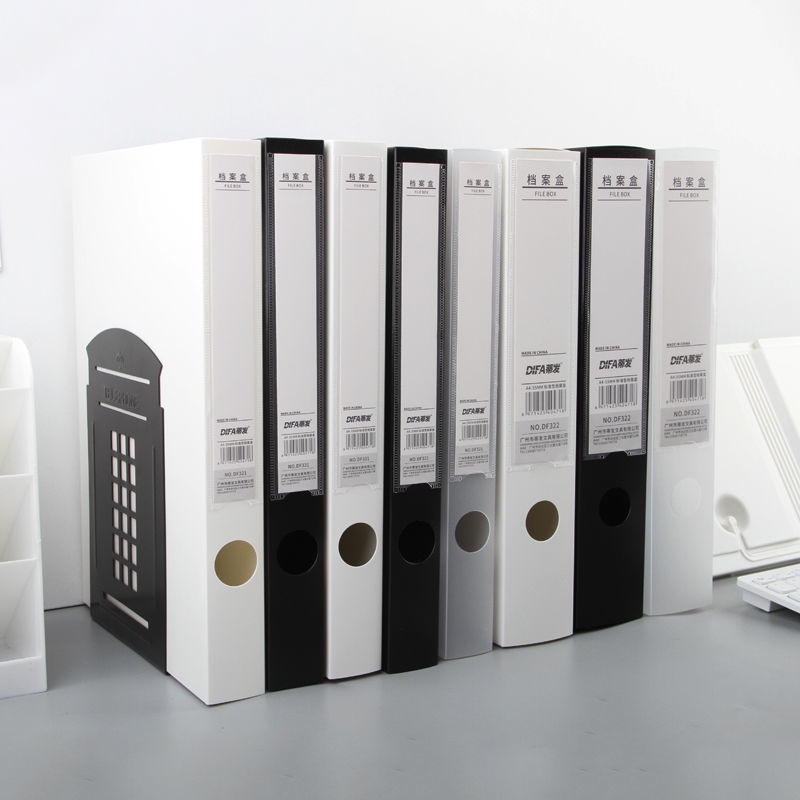 Black and White Simple Thickened File Box A4 File Box Plastic Party ...