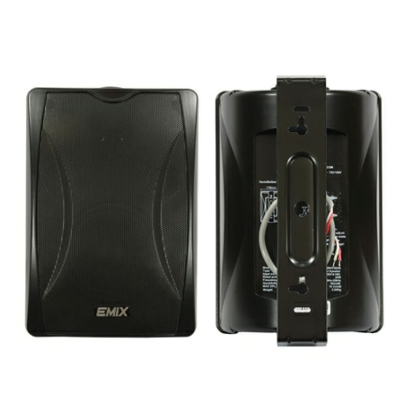 EMIX EMWS-884B 6.5"+ 1" 40W Watts Wall Mount Speaker - Black (Pair ...