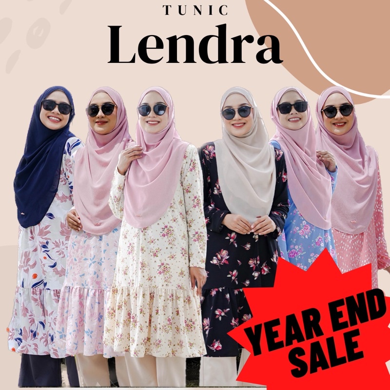 TUNIC BLOUSE LENDRA MOSSCREPE IRONLESS POKET TEPI RUFFLE KEMBANG ...