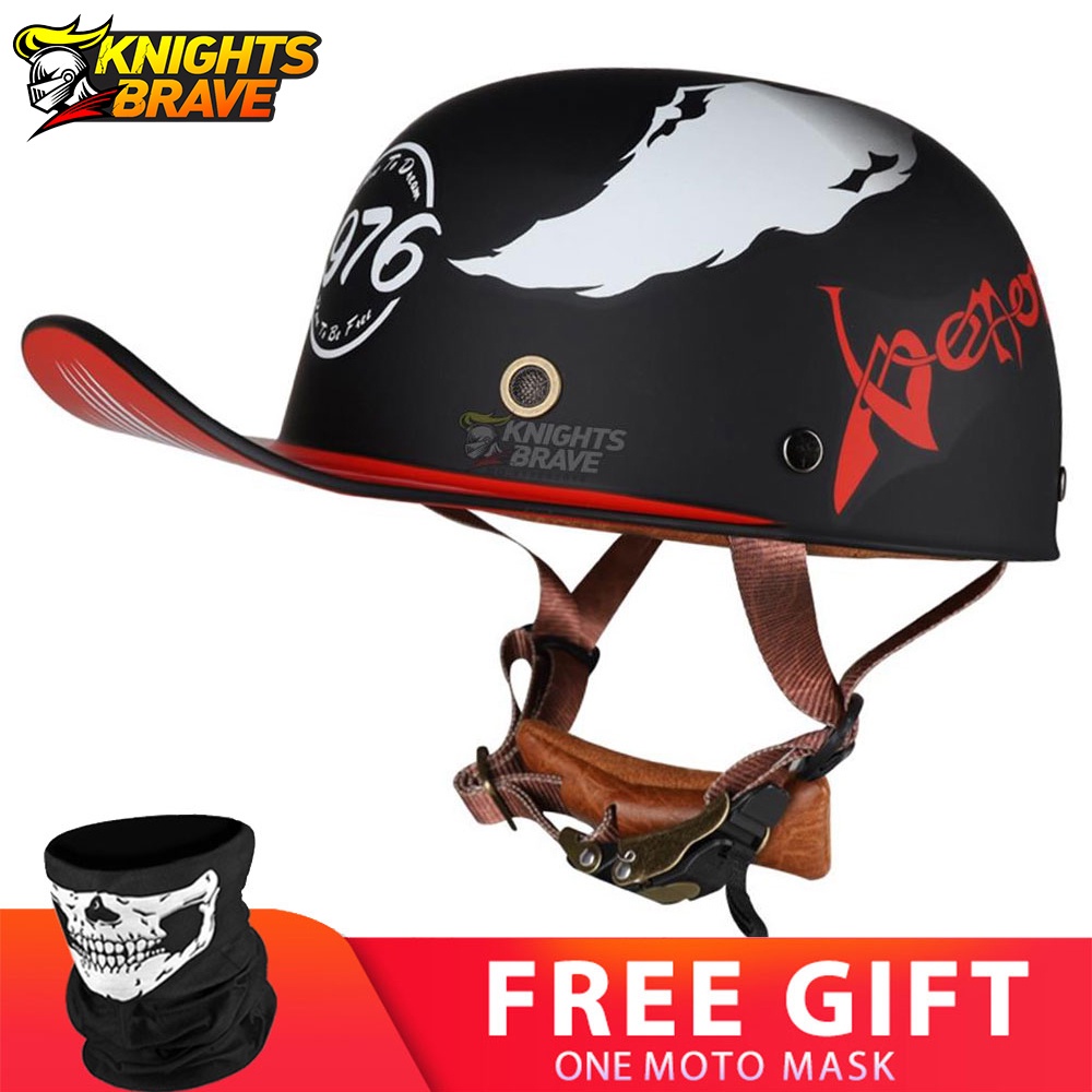Retro Motorcycle Helmet Vintage Half Face Scooter Helmet Men Summer ...