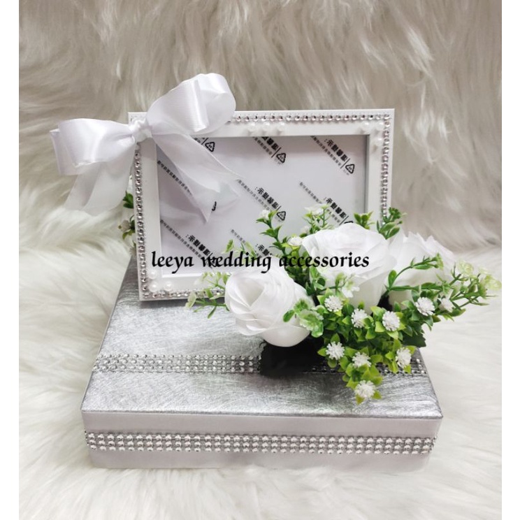 custom made-gubahan frame mas kahwin sahaja(silver white) | Shopee Malaysia