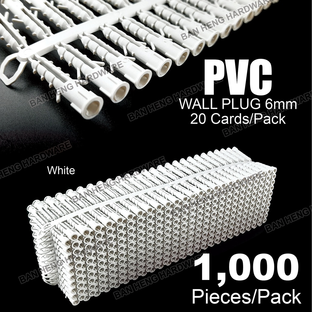【Ready Stock in Malaysia】PVC WALL PLUG 6MM RED / WHITE (1000PCS/PACK ...