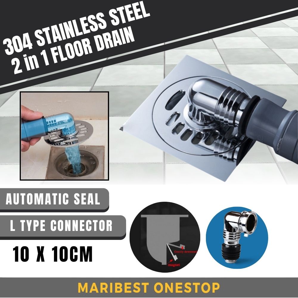304 Stainless Steel Floor Drain 10Cm X 10Cm Floor Trap Cover Drain ...