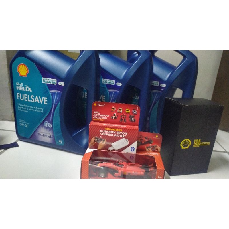 Shell Helix fuelsave 5w-30 4L Package Special offer FOC SF90 Ferrari ...