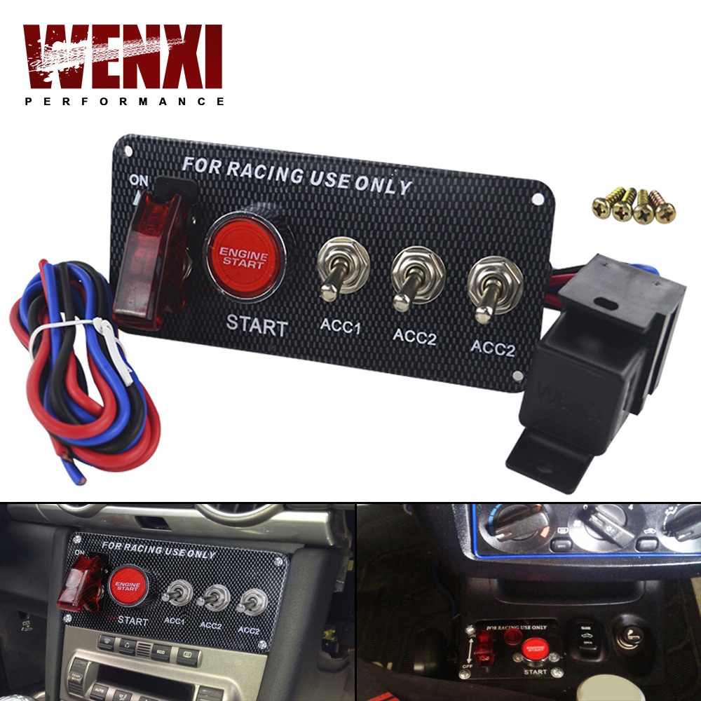 12V LED Ignition Switch Panel for Racing Car Engine Start Push Button ...