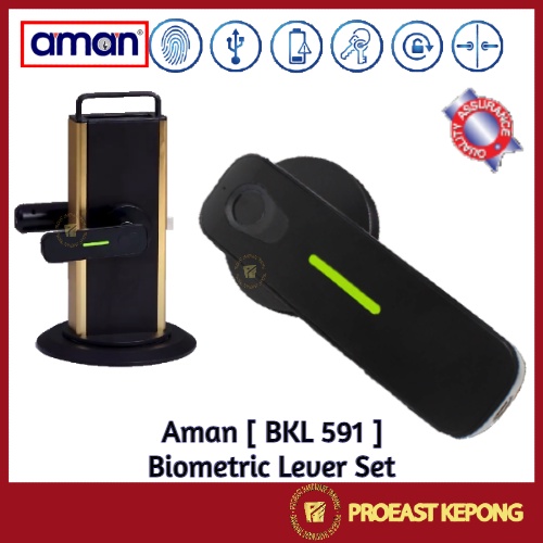 Aman [ BKL-591MB ] Biometric Lever Set / Lock / Fingerprint Lock ...