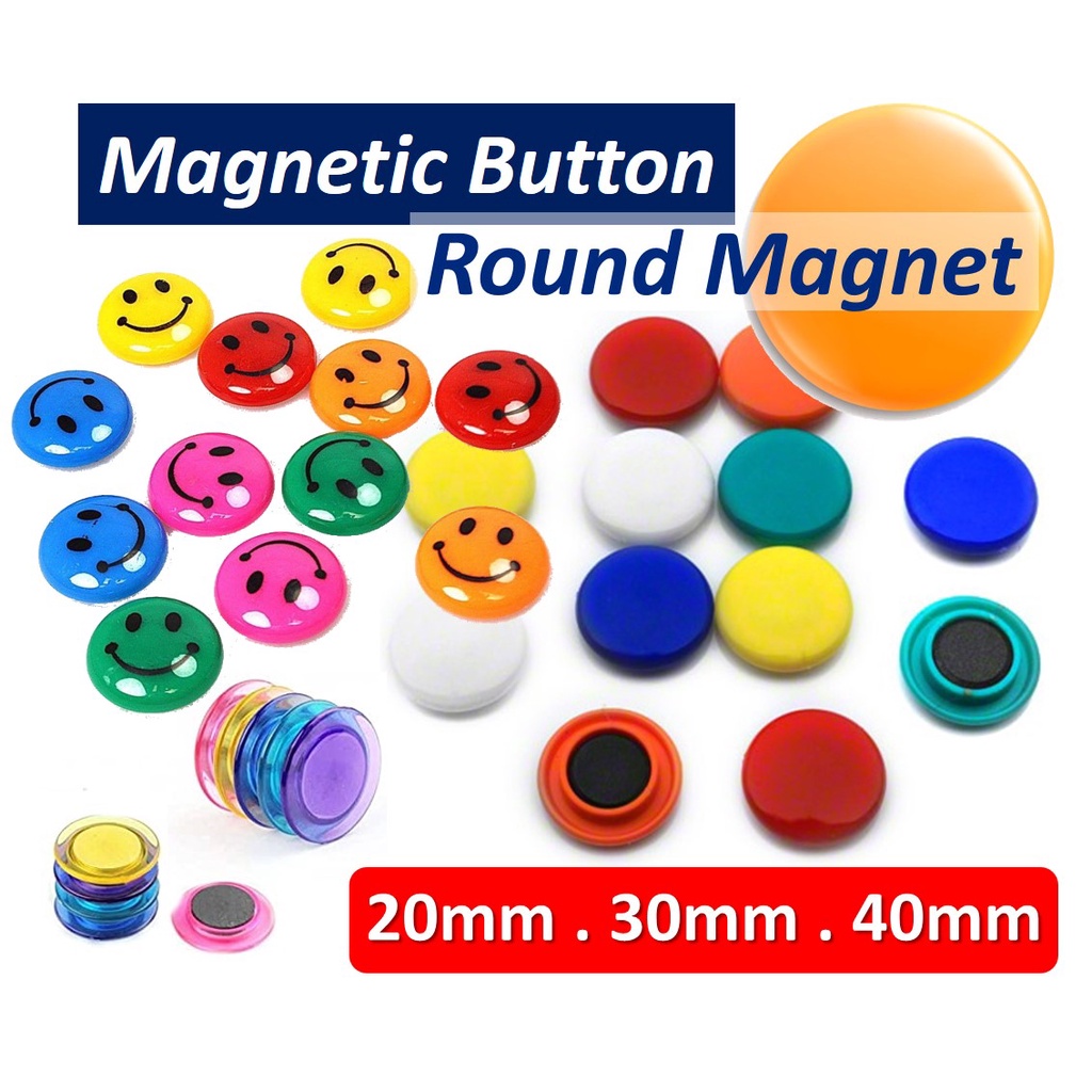 Magnetic Button Round Magnet for Whiteboard 20 / 30 / 40 mm | Shopee Malaysia