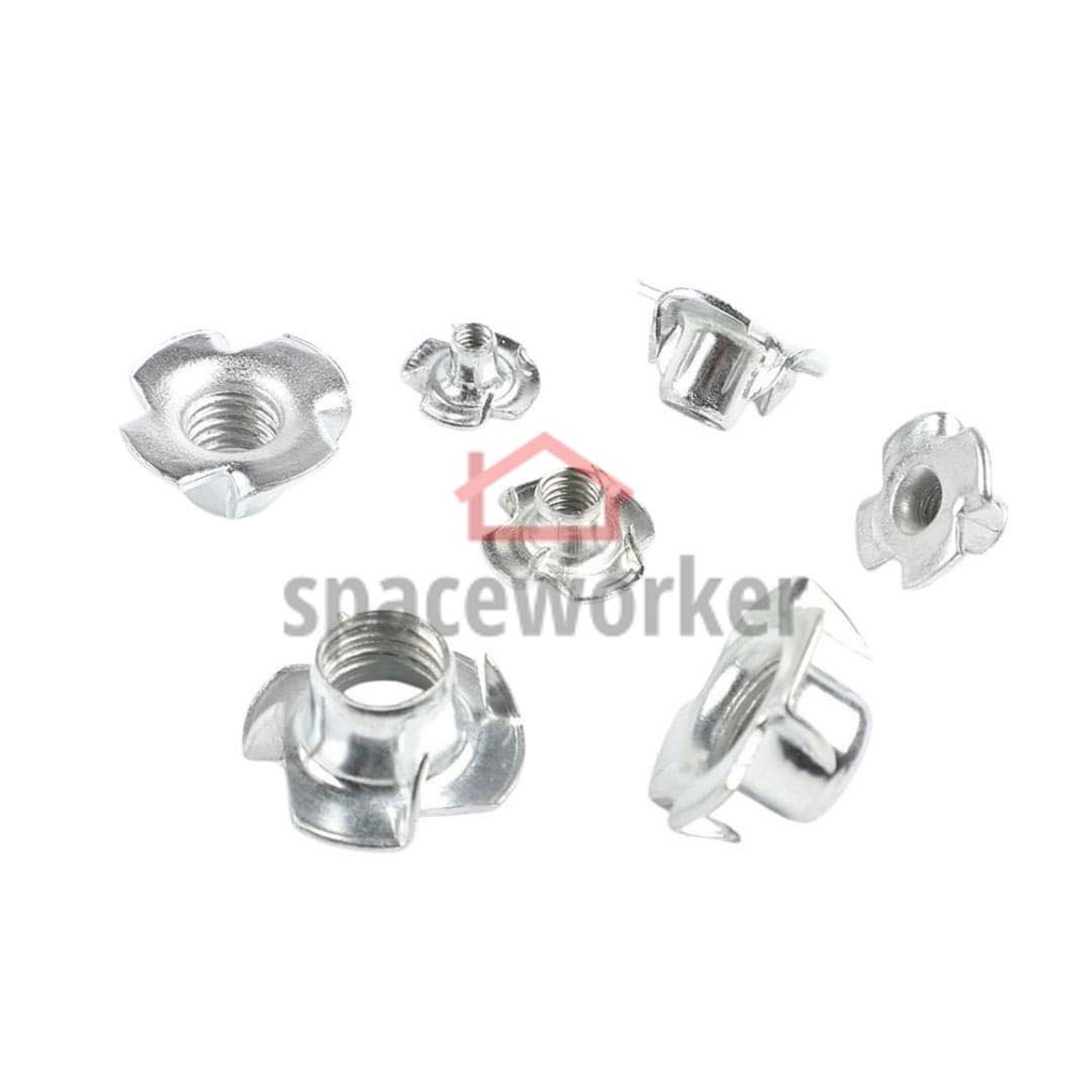 M4 M5 M6 M8 M10 M12 TEE NUT FURNITURE FOUR-PRONGED T-NUT WOOD SCREW JAW ...