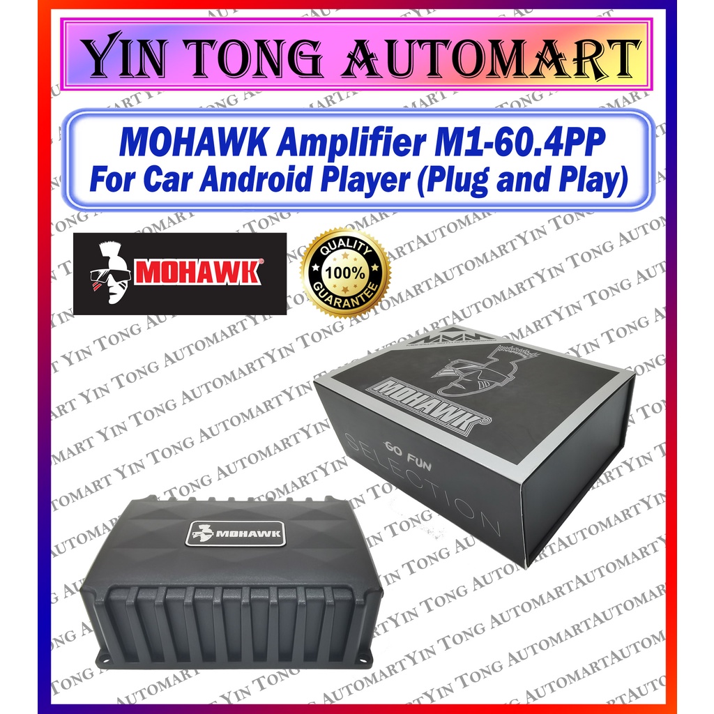 Mohawk Android Amplifier M1-60.4PP 4 Channel Plug and Play Power Amplifier for Car Android ...