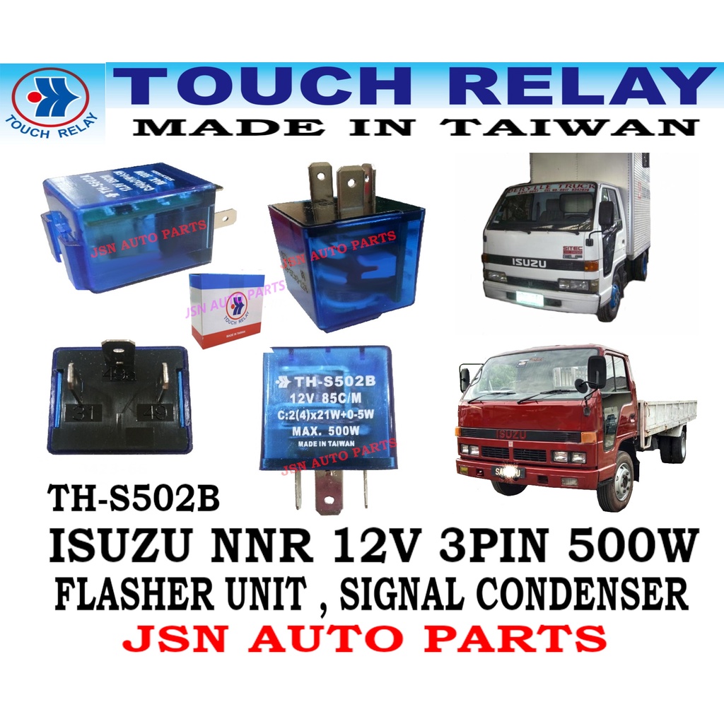 TH-S502B 3PIN 12V 500W HEADY DUTY FLASHER UNIT SIGNAL CONDENSER ISUZU ...
