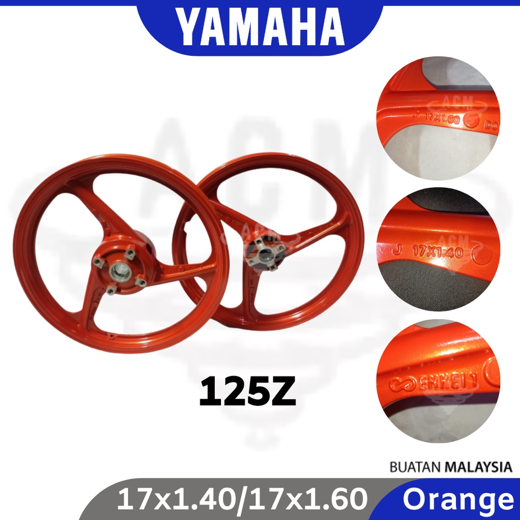 YAMAHA 125Z ENKEI Sport Rim Set 140 / 160 x 17 Orange Oren Motorcycle ...