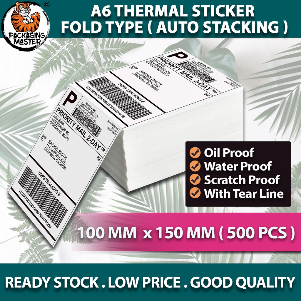 A6 Thermal Sticker Thermal Label Sticker FOLD 100mm*150mm Thermal Paper ...