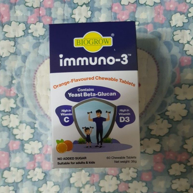 Biogrow Immuno-3 Chewable Tablets 60s (Expiry Date:06/2024) | Shopee ...