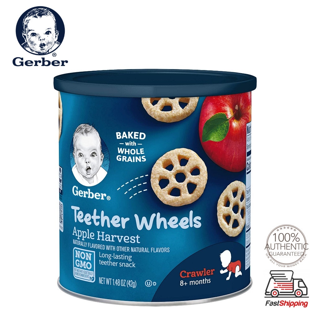 Gerber Baby Snacks Teether Wheels Apple Harvest 42g (Long Expiry ...