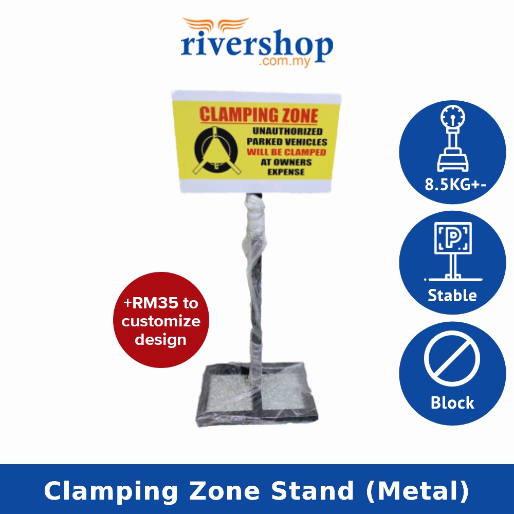 RIVERSHOP Reserved Parking Stand (Metal) Reserved Sign Board Stand ...