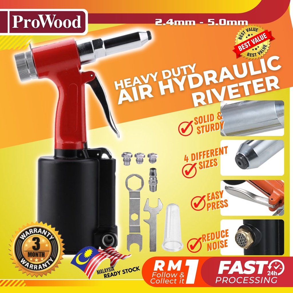 2.4mm-5.0mm Heavy Duty Air Hydraulic Riveter Rivet Gun Nail Gun Rivet ...