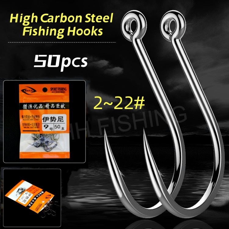 【50pcs】Super Sharped Fishing Hooks Barbed Baitholder Hooks High Carbon ...