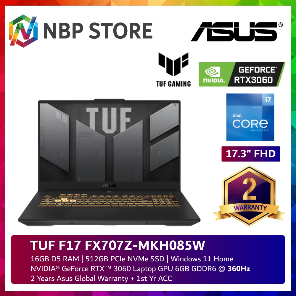 Asus TUF F17 FX707Z-MKH085W 17.3" FHD 360Hz Gaming Laptop Mecha Gray ...
