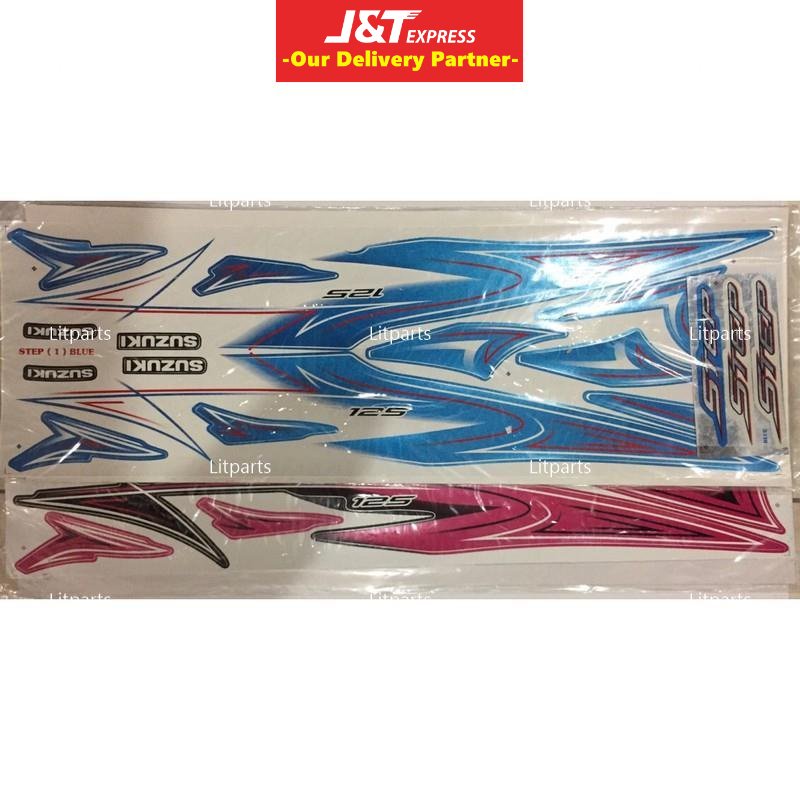 Suzuki STEP (1) Body Sticker Stripe Blue / Pink | Shopee Malaysia