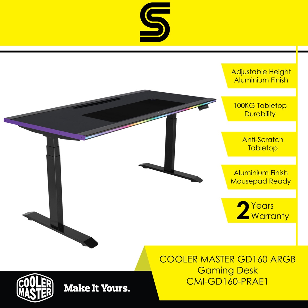 COOLER MASTER GD160 ARGB Gaming Desk - CMI-GD160-PRAE1 | Shopee Malaysia