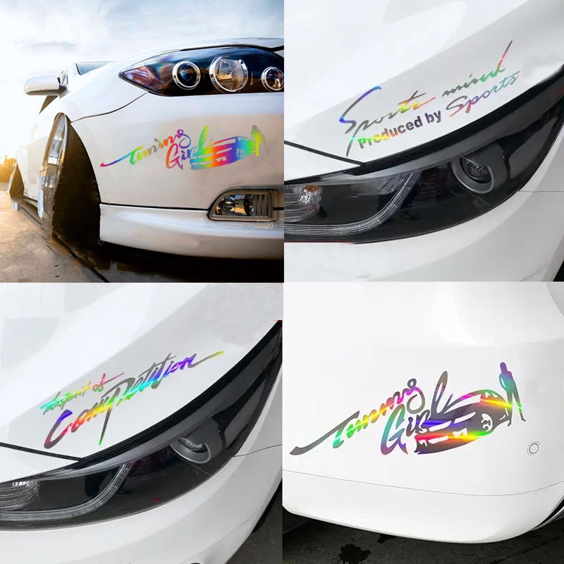 Vinyl decals for cars and motorcycles Laser reflective decals Rear view ...