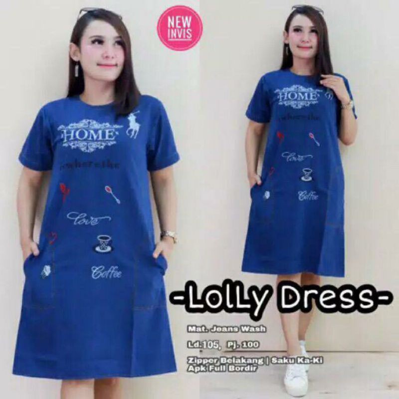 Jumbo DRESS LD 110 LOLLY DRESS EMBROIDERED VARIATIONS | Shopee Malaysia