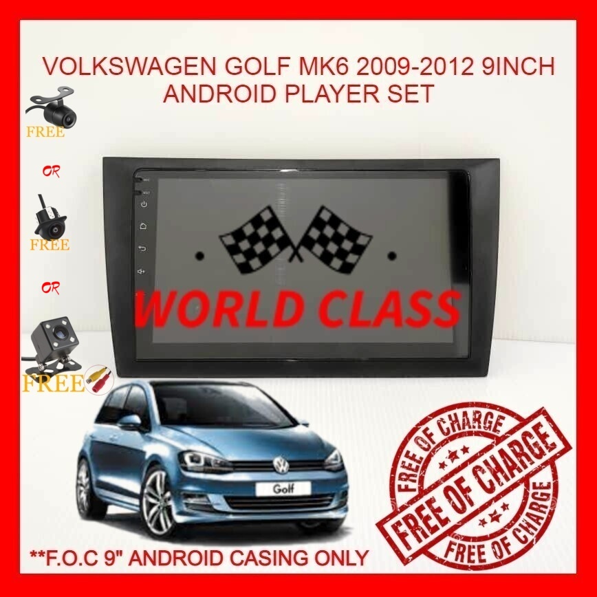 VOLKSWAGEN GTI GOLF MK6 2009-2012 ANDROID 9" IPS PLAYER 2.5D WITH ( F.O ...