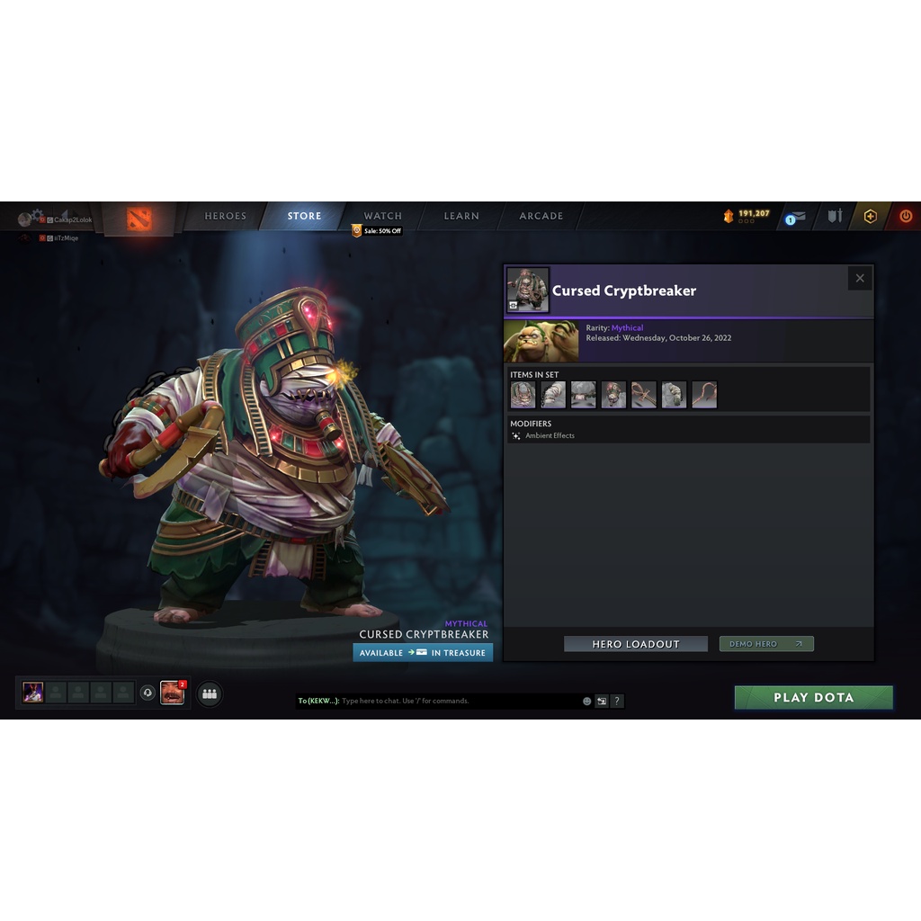 Pudge Cursed Cryptbreaker DIRETIDE CACHE | Shopee Malaysia