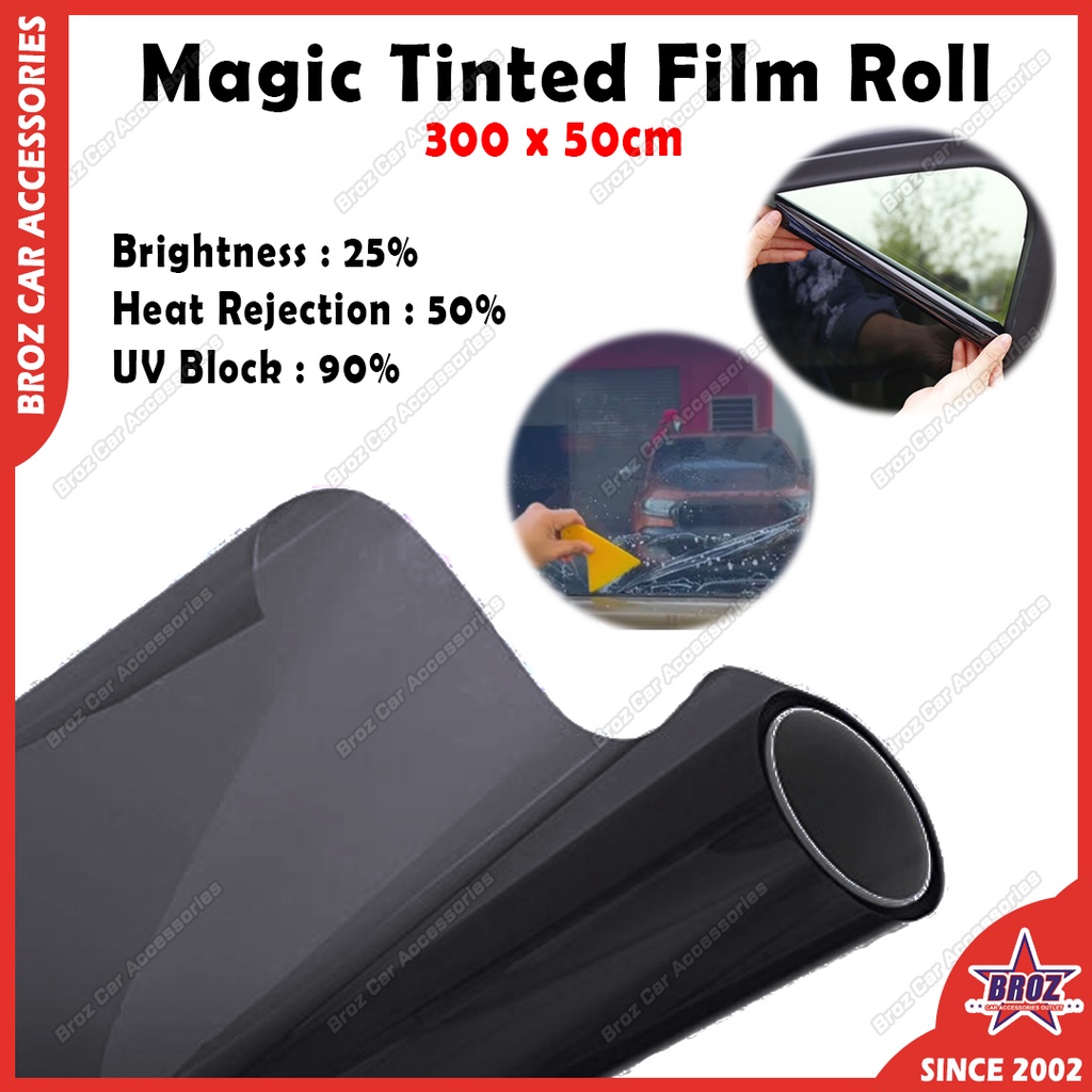 300cmx50cm Universal Car Magic Tinted Tint Film Roll Car Auto Solar ...